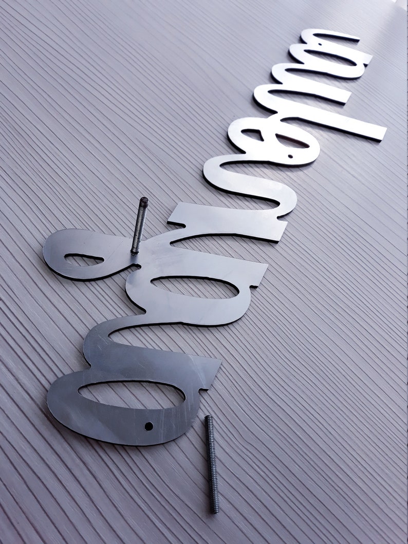 Script Address Sign Metalscript House Numberscustom House | Etsy