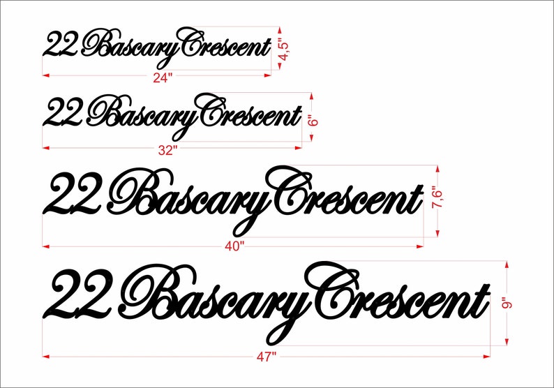 Script Address Sign Metalscript House Numberscustom House - Etsy