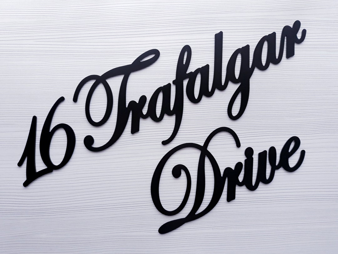 Script Address Sign Metal,script House Numbers,custom House Numbers ...