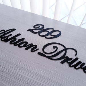 Script Address Sign, Modern House Numbers, Address Sign, Script House ...