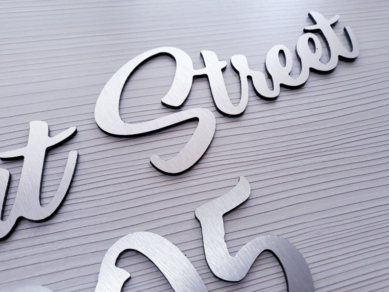 Script Address Sign Metal Custom House Numbers Sign Cursive | Etsy