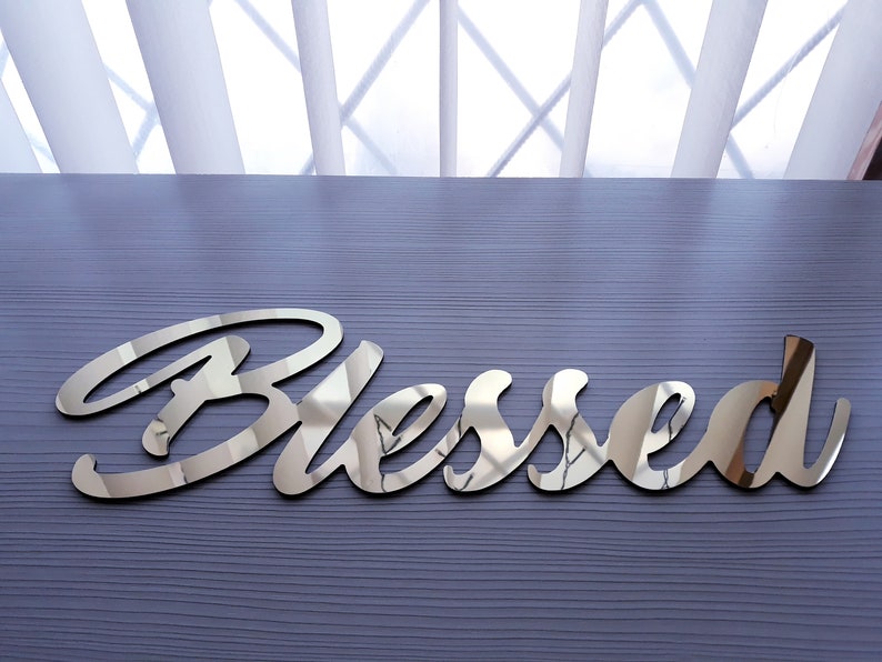Blessed Sign Metal Silver or Gold Mirrorblessed Sings House - Etsy
