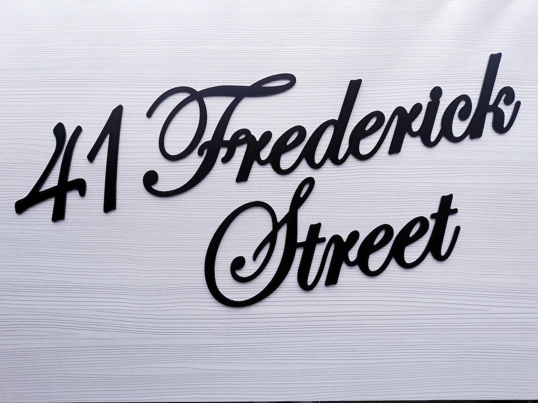 Script Address Sign Metal,script House Numbers,custom House Numbers ...