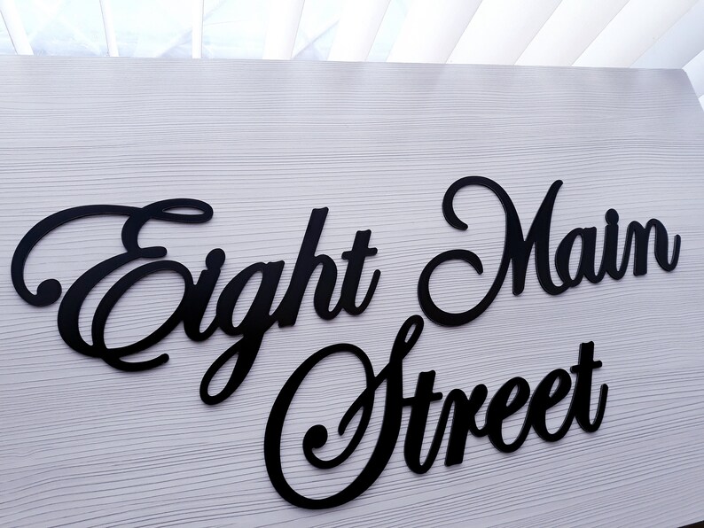 Script Address Sign Metalscript House Numberscustom House | Etsy