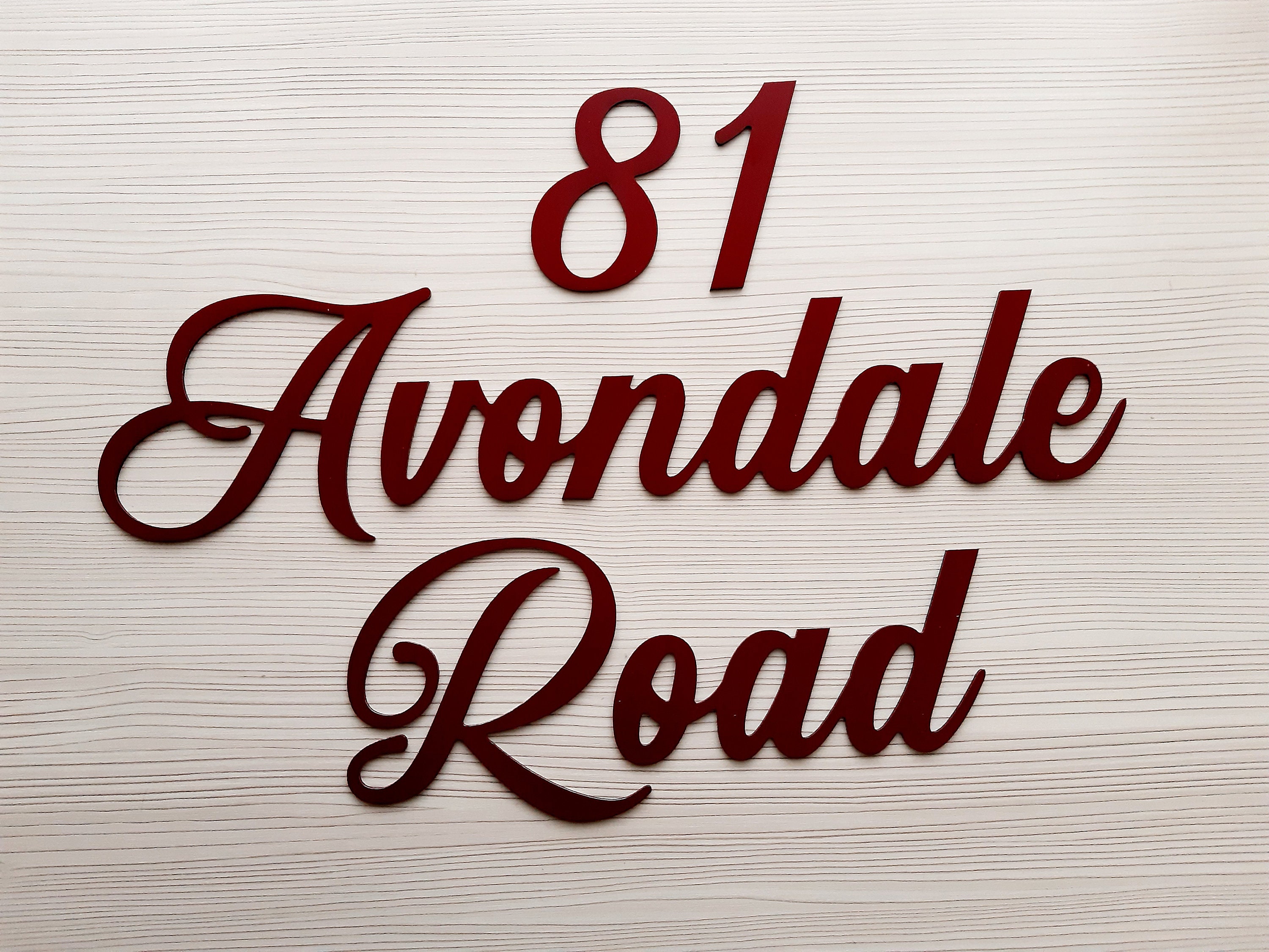 Script Address Sign MetalScript house numbersCustom house | Etsy