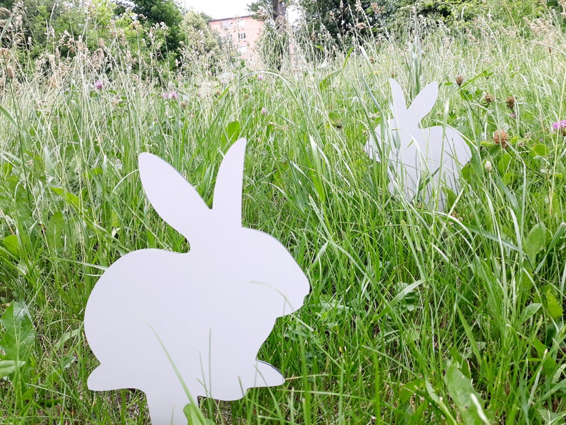 Rabbit Metal Garden Metal Sign Little Rabbit Rabbit Garden | Etsy