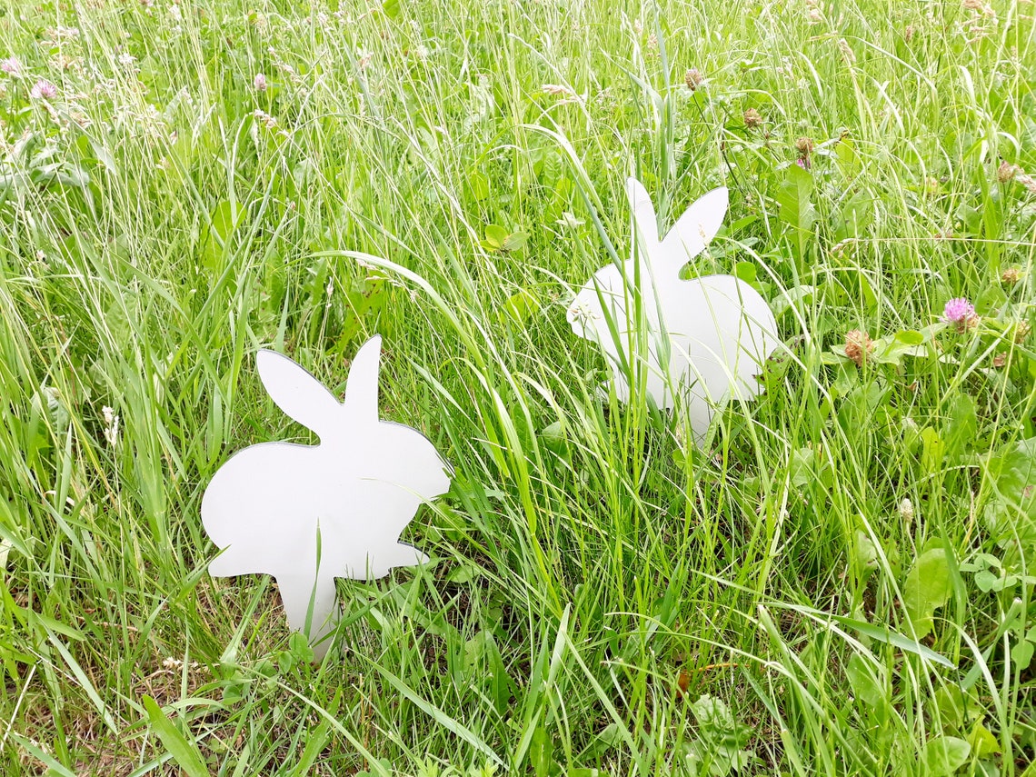 Rabbit Metal Garden Metal Sign Little Rabbit Rabbit Garden | Etsy