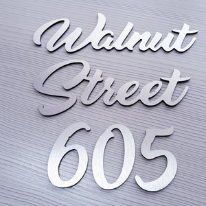 Script Address Sign Metal, Custom House Numbers Sign Cursive, Metal ...