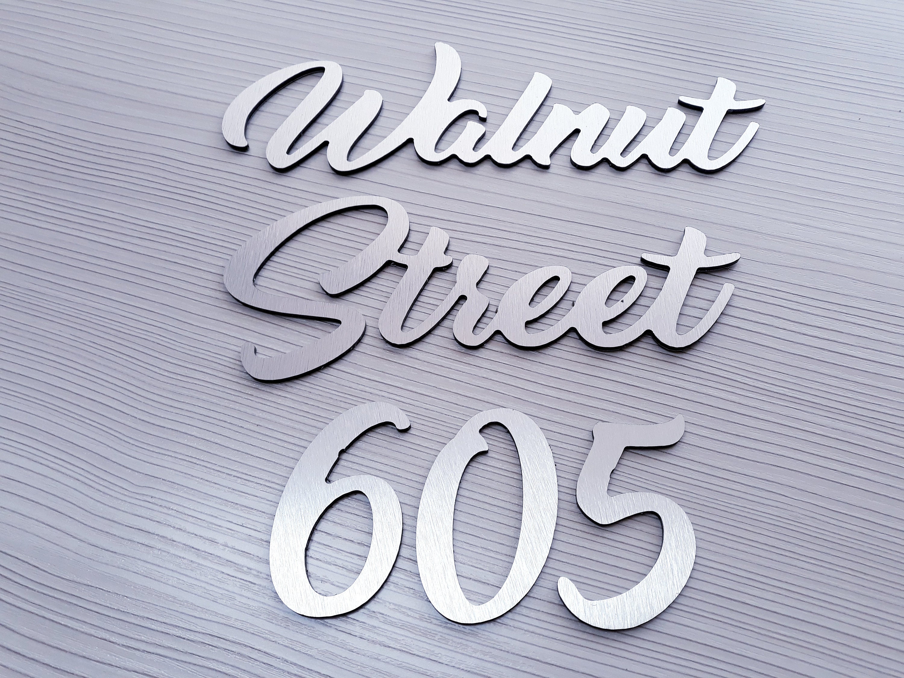 Script Address Sign Metal Custom House Numbers Sign Cursive | Etsy