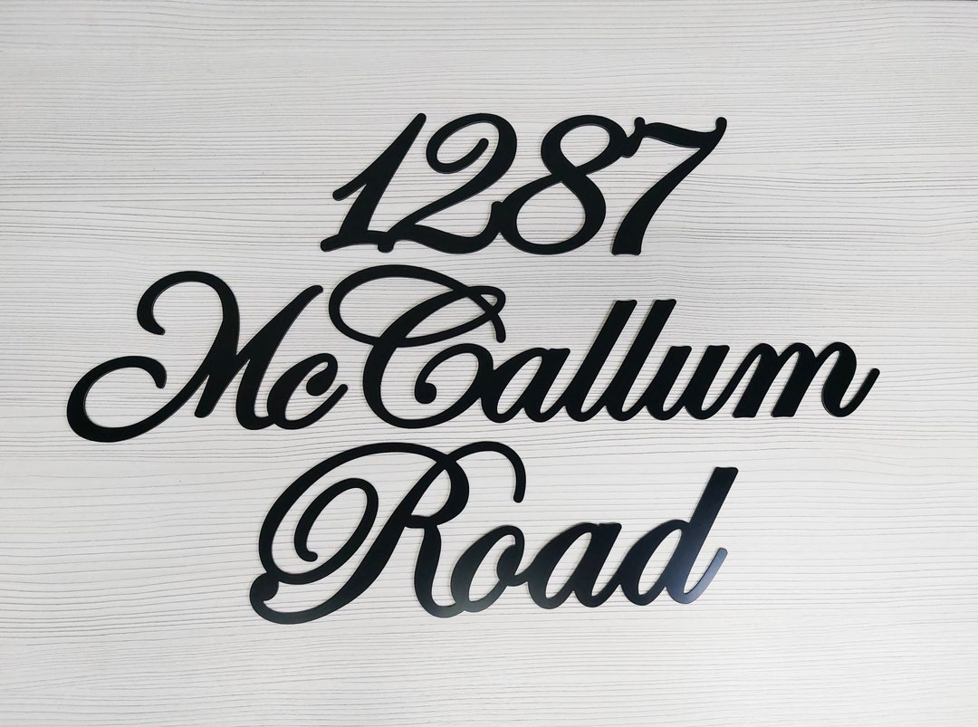 Script Address Sign Metal,script House Numbers,custom House Numbers ...