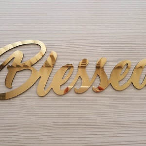 Blessed Sign Metal Silver or Gold Mirror,blessed Sings House Decor,wall ...