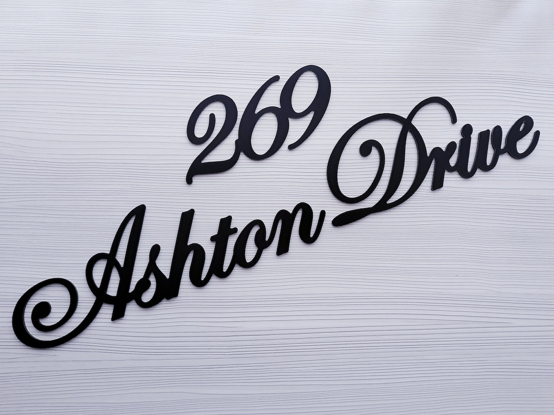 Script Address Sign, Modern House Numbers, Address Sign, Script House ...