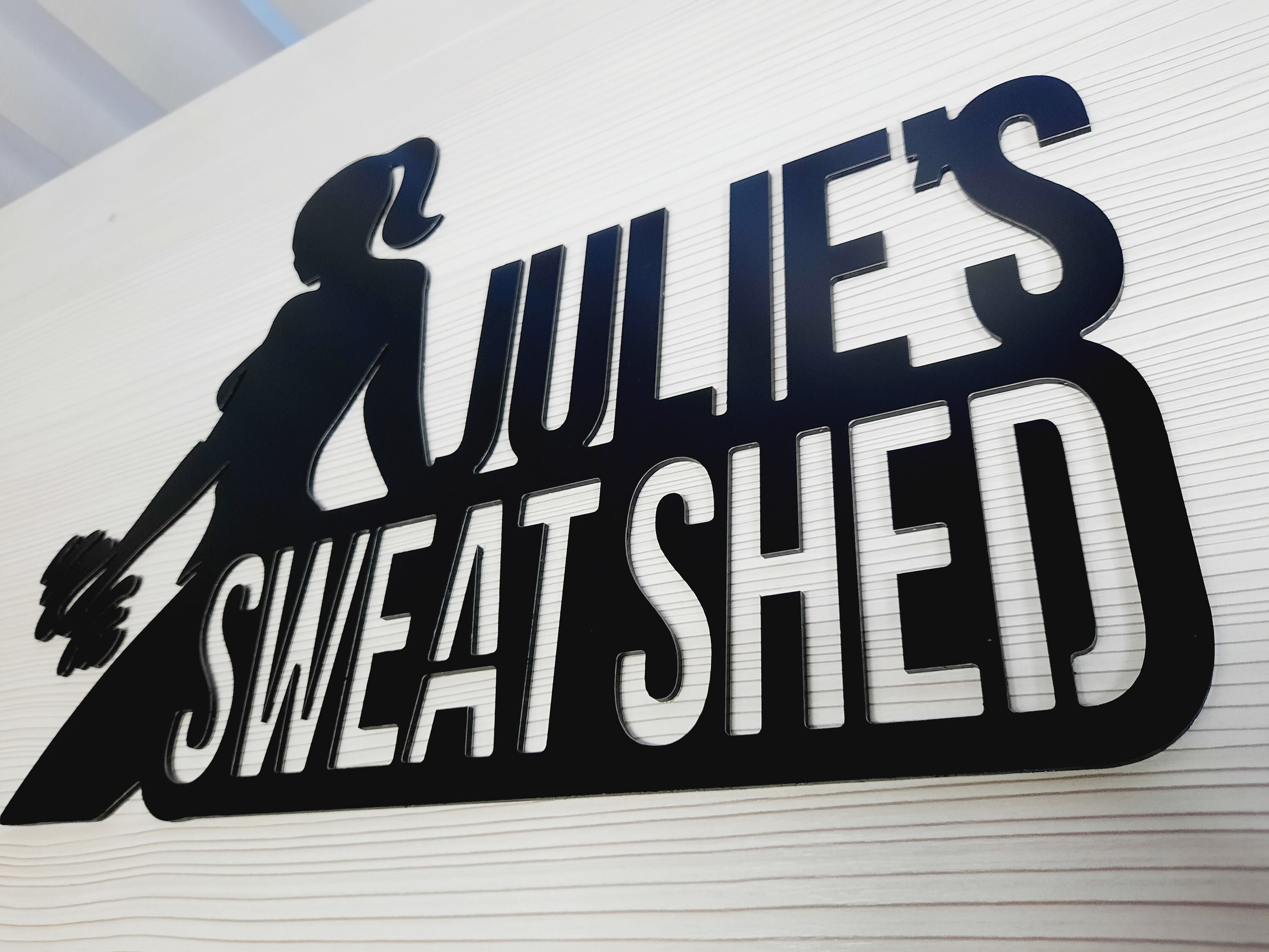 Sweat Shed Custom Sweat Shed Gym Sign Girl woman | Etsy