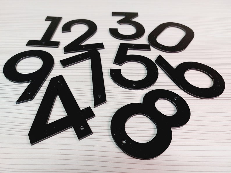 Black House Numbers Sign, Aluminum Composite Address Sign, Custom ...