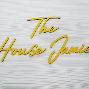 Personalized Script House Number Sign With Street Name, Custom Cursive ...