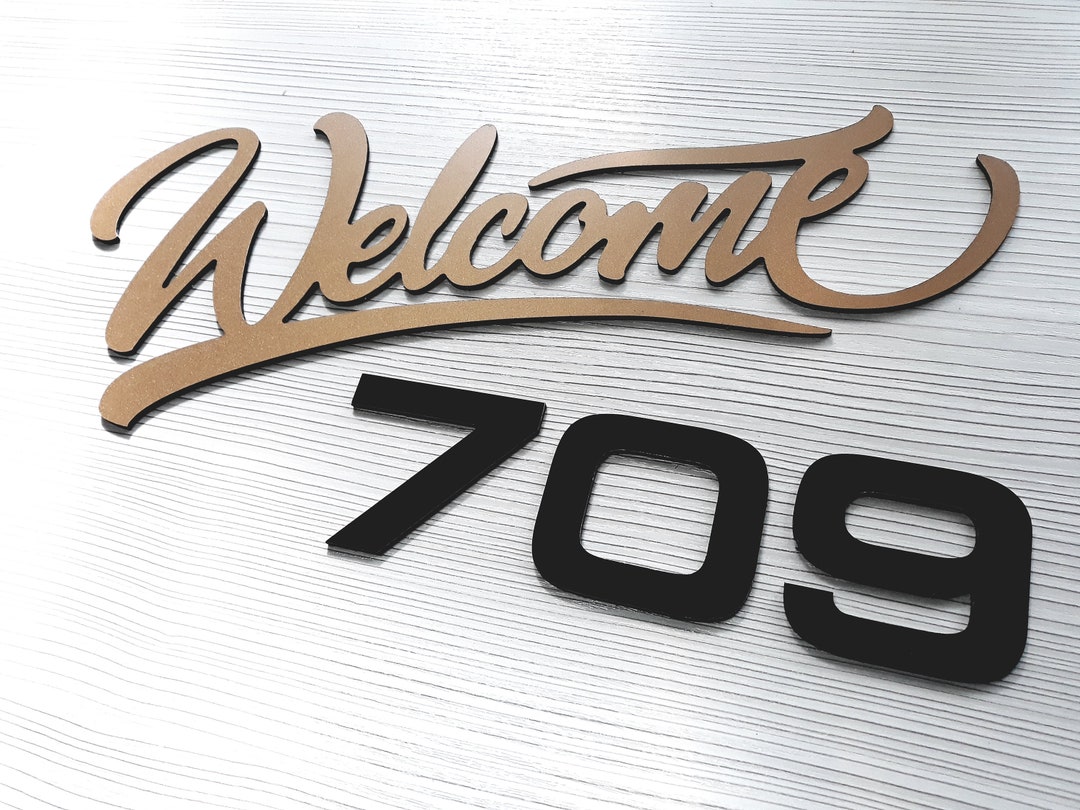 Metal House Numbers Welcome, House Number Sign, Metal Aluminum Address ...