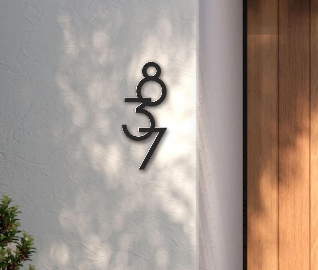 Outdoor Signs House Numbers Vertical, House Number Vertical Gift Metal ...