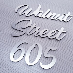 Script Address Sign Metal Custom House Numbers Sign Cursive - Etsy