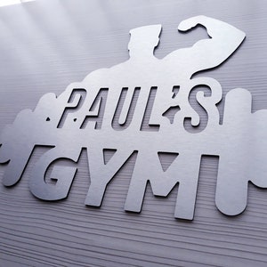 Custom Gym Sign,personalized Home Gym Sign,custom Metal Gym Sign,home ...