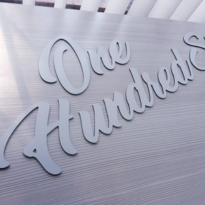 Script Address Sign Metal Custom House Numbers Sign Cursive - Etsy