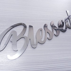 Blessed Sign Metal Silver or Gold Mirror,blessed Sings House Decor,wall ...