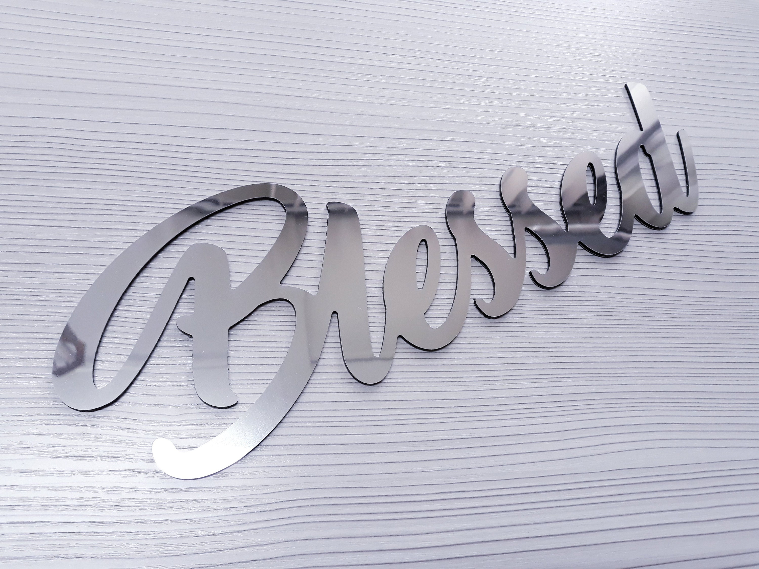 Blessed sign metal silver or gold mirrorBlessed sings house | Etsy