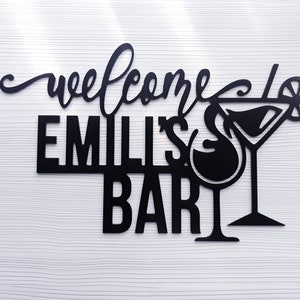 Custom Name Bar Sign Metal,name Bar Sings House Decor,wall Hangings ...