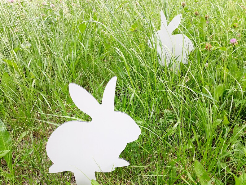 Rabbit Metal Garden Metal Sign Little Rabbit Rabbit Garden | Etsy