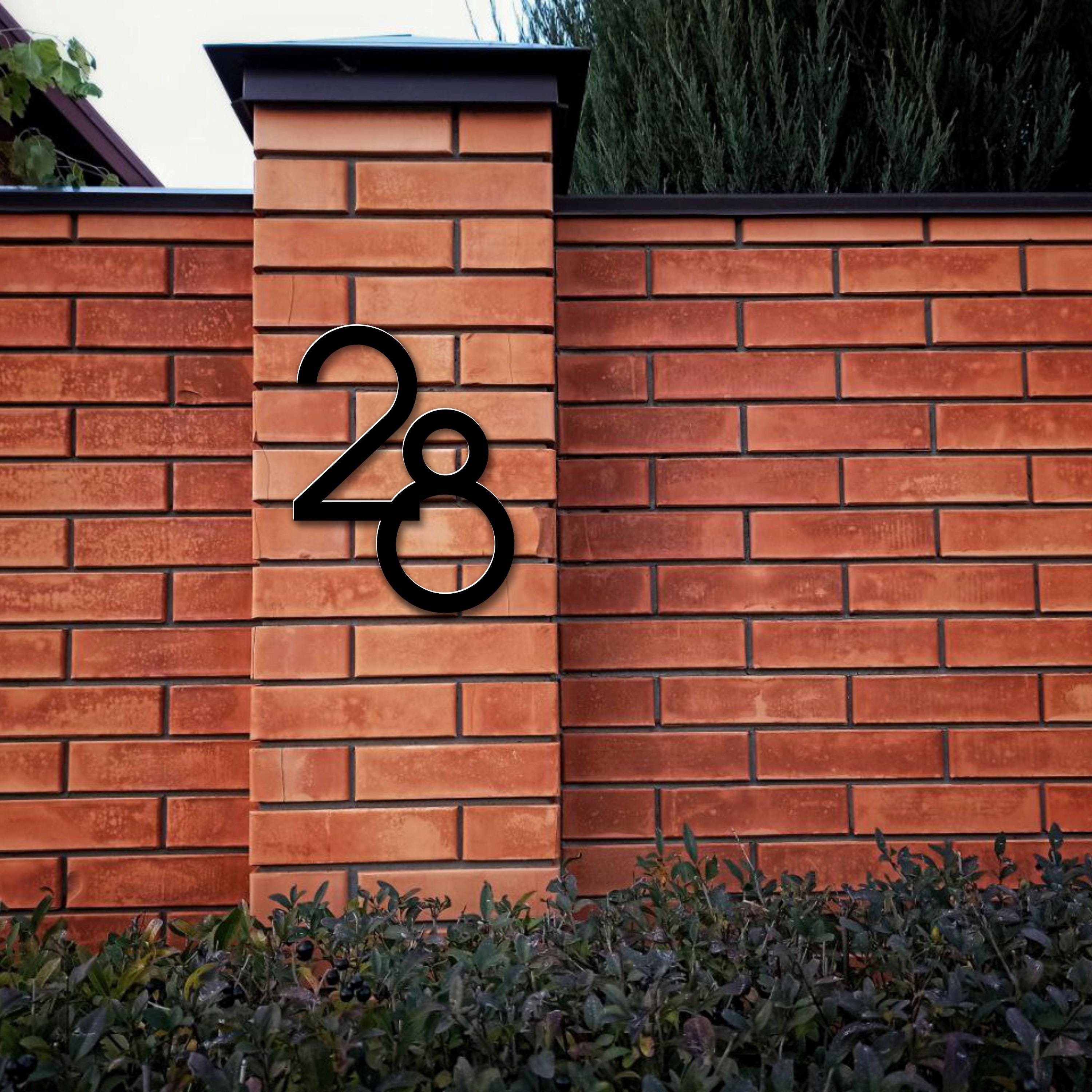 House Numbers Vertical, Number Sign, Outside Address Number, Black ...