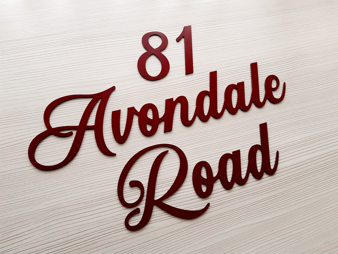 Script Address Sign Metal,script House Numbers,custom House Numbers ...