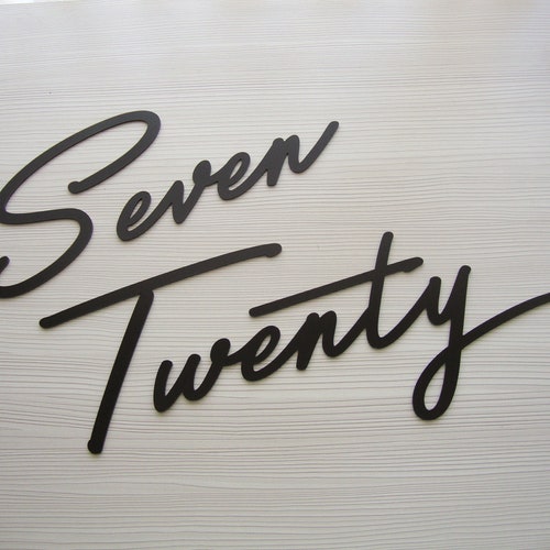 Script Address Sign Metal Custom House Numbers Sign Cursive - Etsy