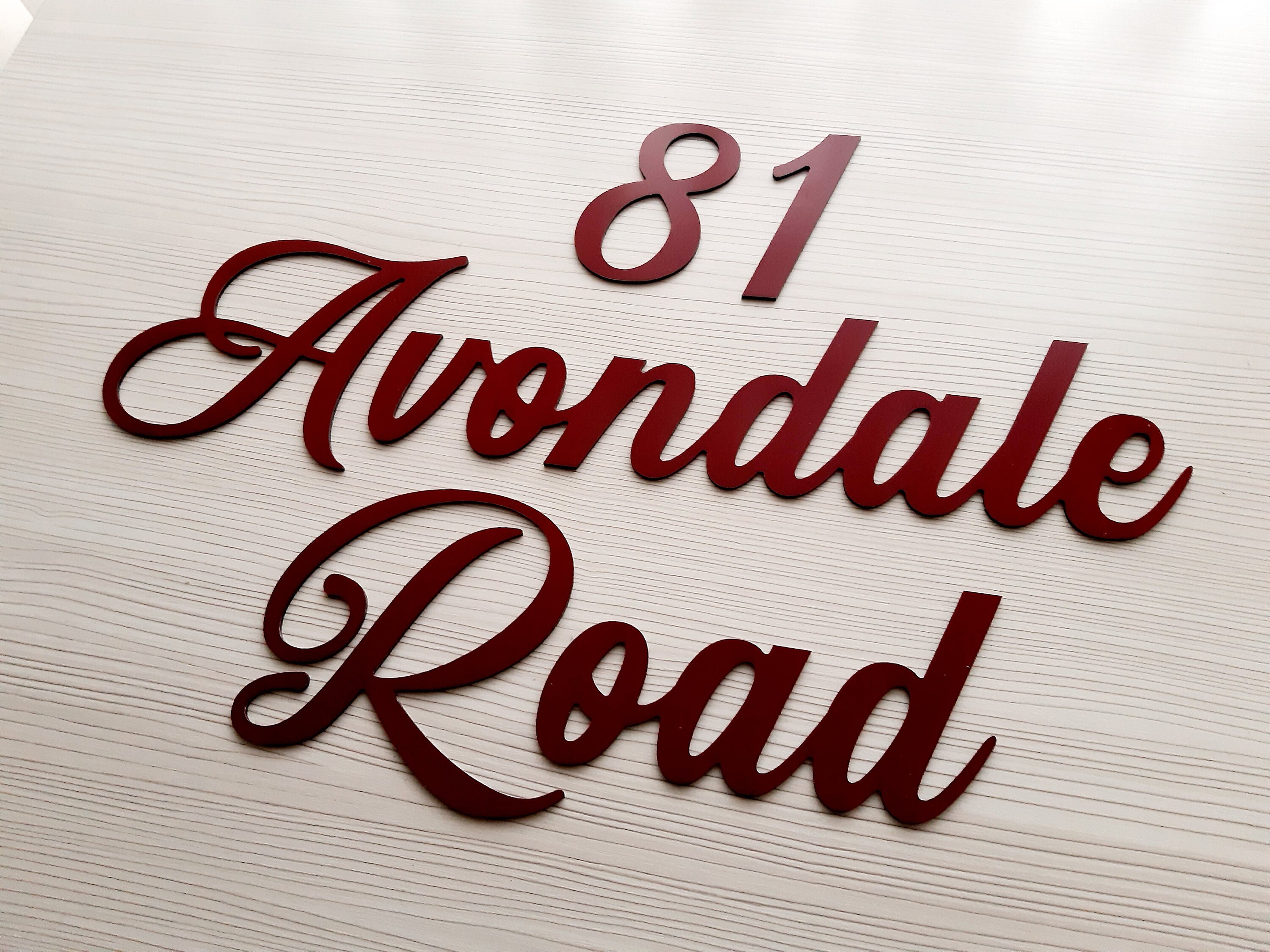 Script Address Sign MetalScript house numbersCustom house | Etsy