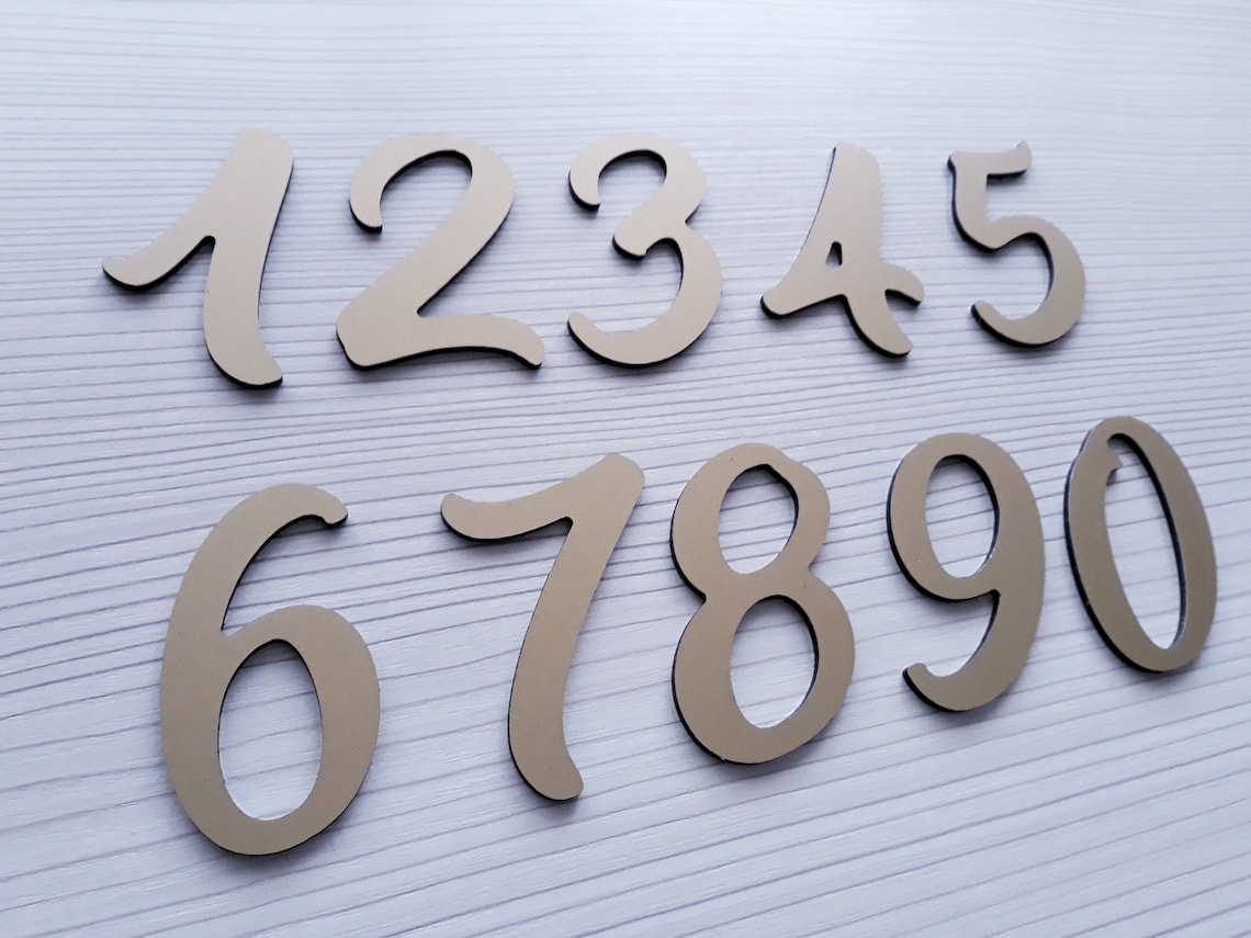 Metal House Numbers Script House Number Sign Metal Aluminum | Etsy