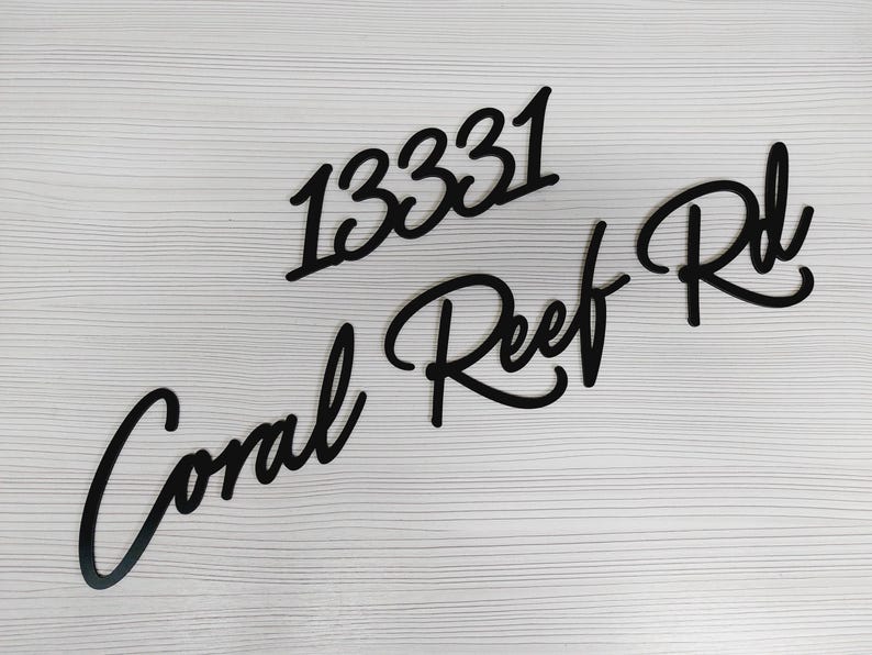 Script Address Sign Above the Garage Door, Script House Numbers, Custom ...