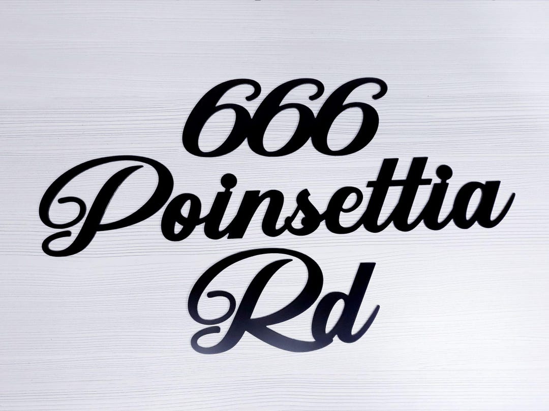 Script Address Sign, Script House Numbers, Custom House Numbers Sign ...