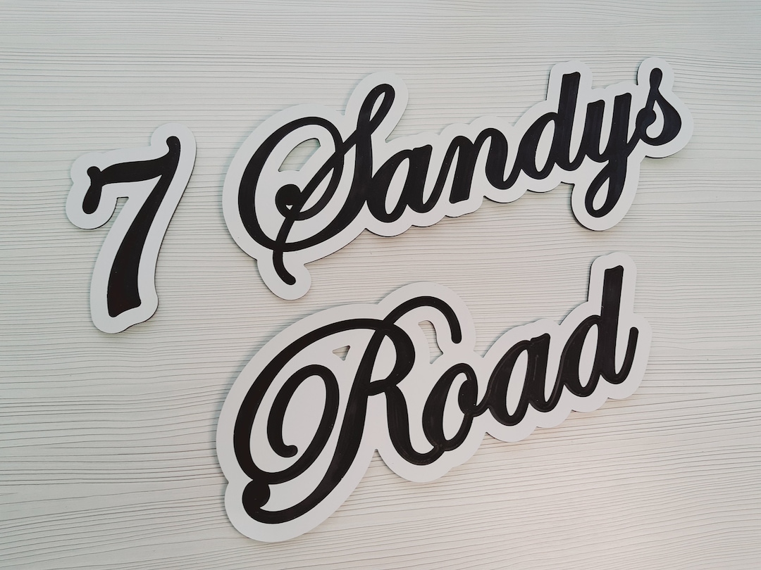 Script Address Sign ,script House Numbers, Engraving on White Composite ...