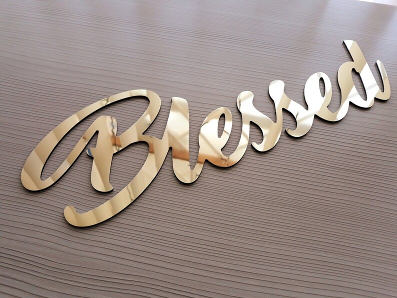 Blessed sign metal silver or gold mirrorBlessed sings house | Etsy