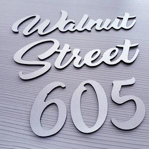 Script Address Sign Metal Custom House Numbers Sign Cursive - Etsy
