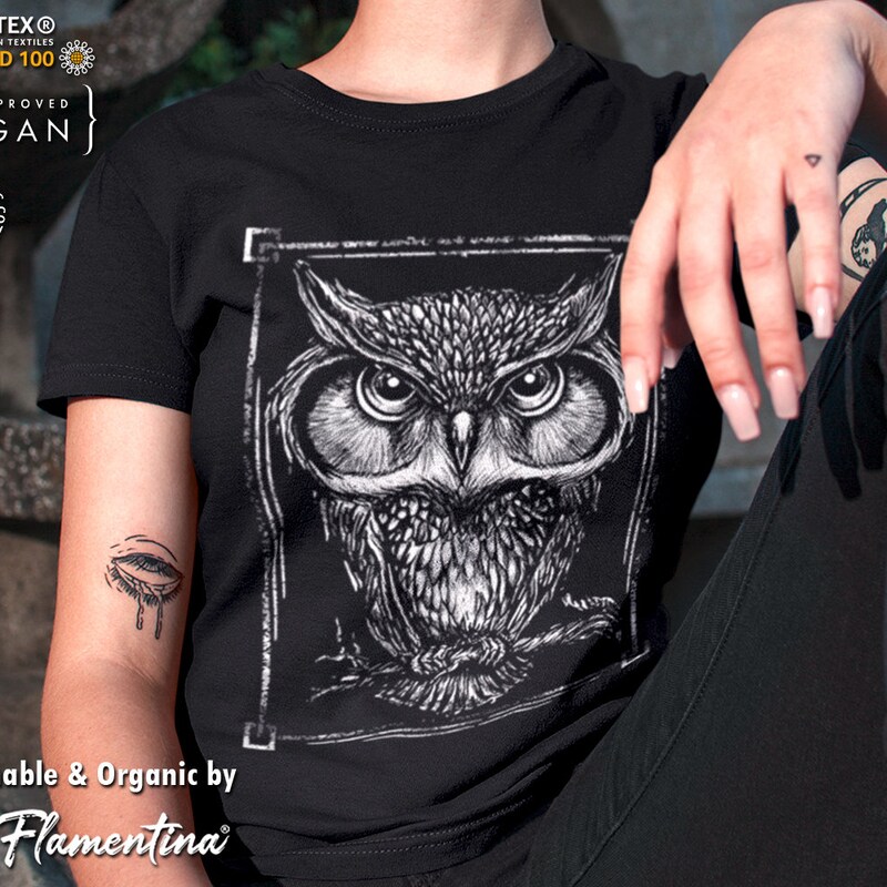 Owl Painting T Shirt - Etsy UK