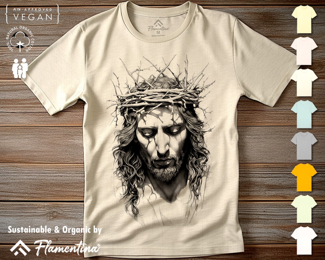 Jesus Christ Organic Cotton T-shirt, Religious Christianity Design ...