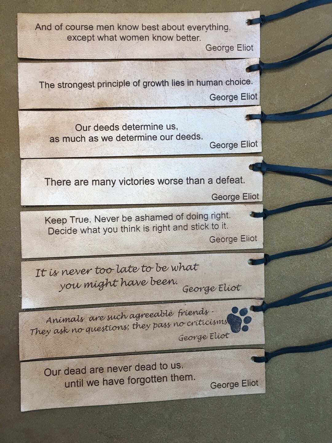 George Elliot Quote Bookmarks - Etsy