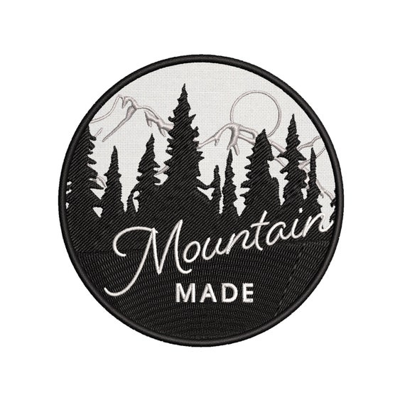 Mountain Made B/W Embroidered Patch DIY Iron on Nature - Etsy