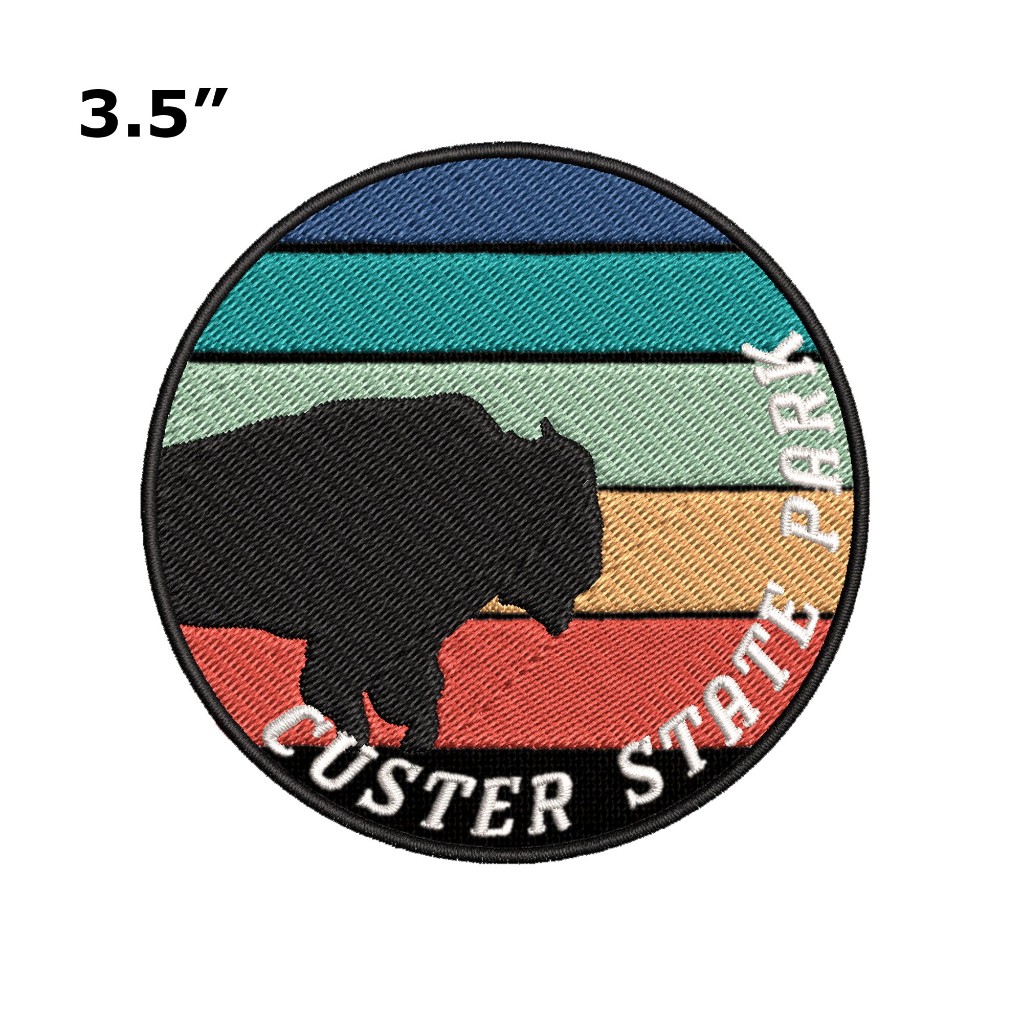 Custer State Park Buffalo Retro 3.5 Embroidered Patch | Etsy