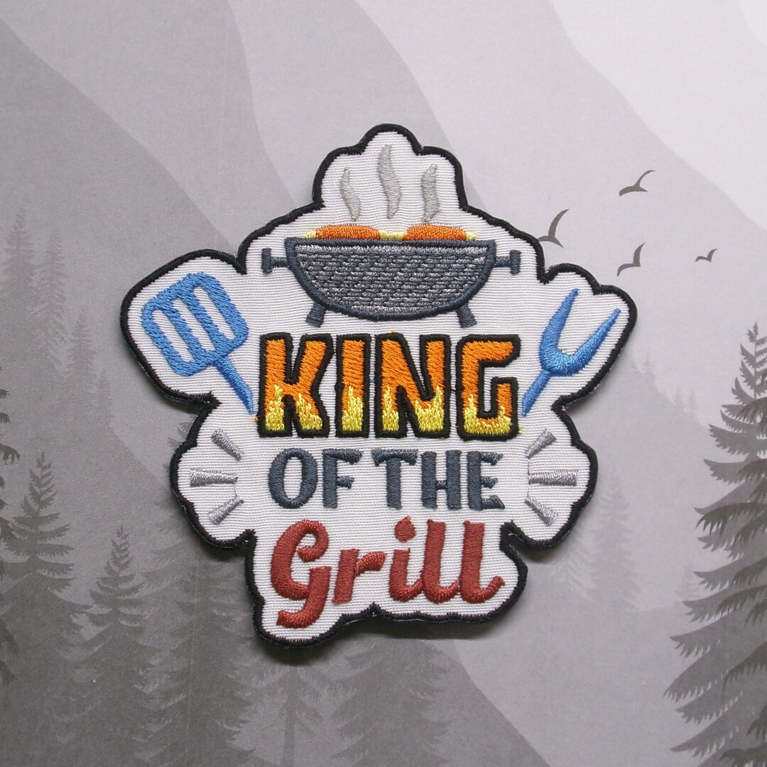 King of the Grill Patch Embroidered DIY Iron-on/sew-on Applique Badge ...