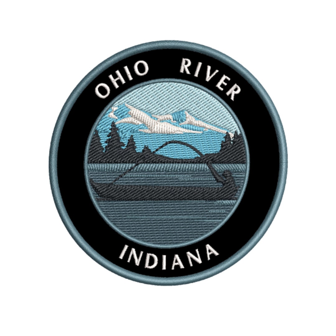 Ohio River Indiana 3.5 Embroidered Patch Iron on Nature Badge Emblem ...