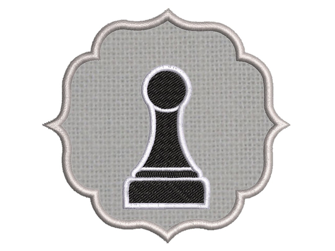 Black Pawn Chess Piece Patch Embroidered DIY Iron-on/sew-on Applique ...