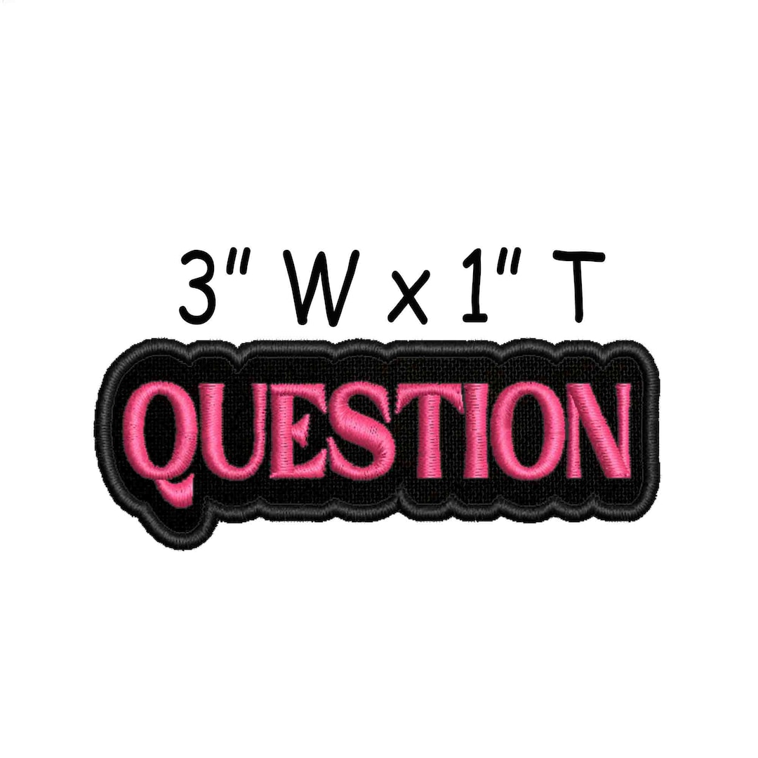 Word Iron on Patch Patches Question Text Words Embroidery Applique ...