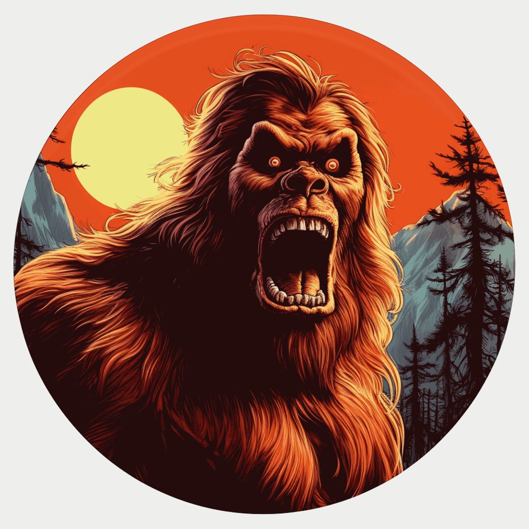 Roaring Sasquatch in the Forest Decal, Bigfoot Vinyl Stickers Decals ...