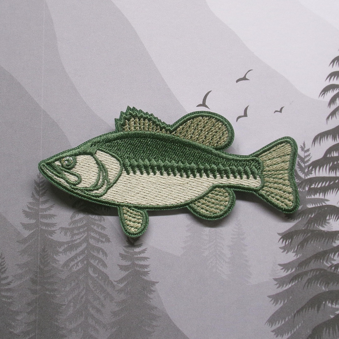 Largemouth Bass Embroidered Patch Iron-on/sew-on Custom Applique ...