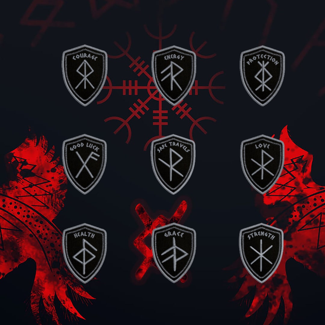 3 Viking Rune Symbol Patch Embroidered DIY Iron-on/sew-on Applique ...